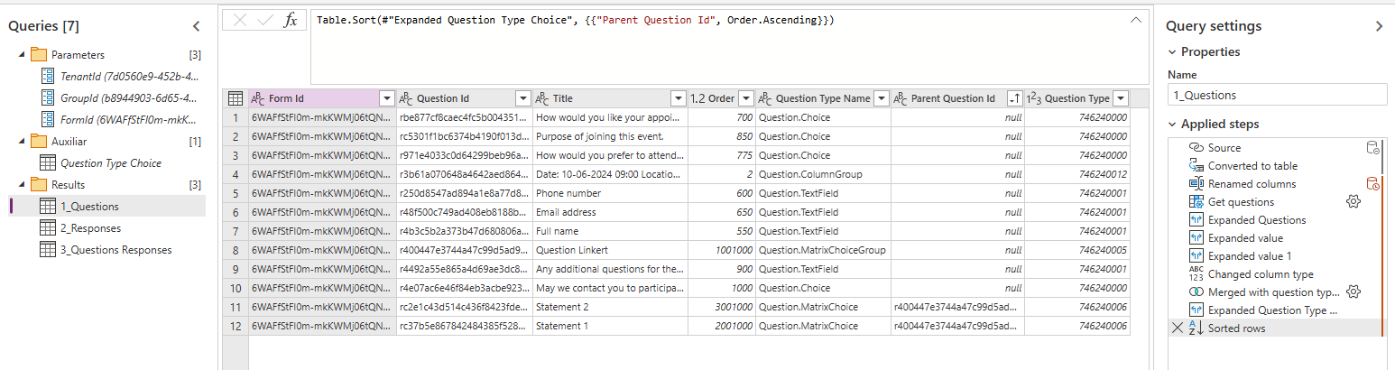 Recolección de Respuestas de Forms con Power Query