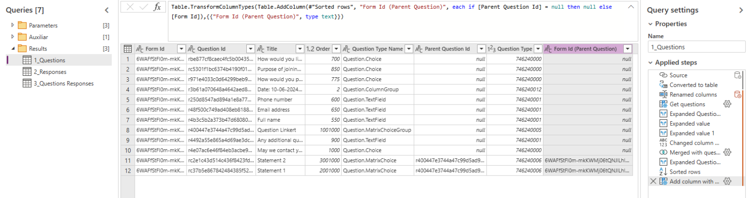 Recolección de Respuestas de Forms con Power Query